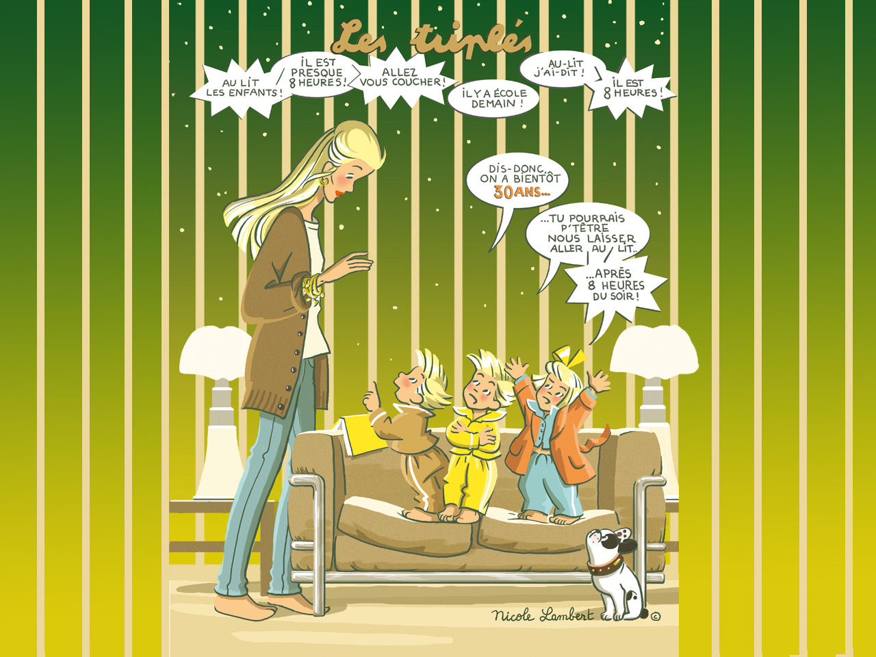 Au lit ! // Les triplés de Nicole Lambert | Triplés, Illustration ...